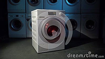 The Washing Machine Working with Cinematic Light. Stock Footage - Video ...