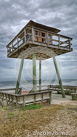 Historic World War II Submarine Watchtower, Ormond Beach, Florida Stock ...