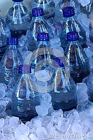 Water Bottles In Ice Stock Photo - Image: 4255300