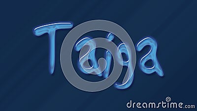 Water Bubble 3D Text Effect Of Name Taiga 0n Blue Background. Stock ...