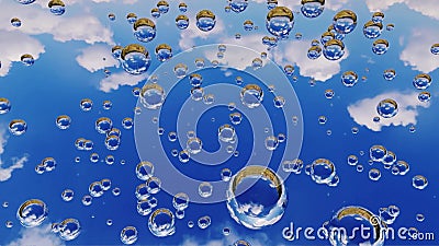 Water Bubbles Loopable Background with Sky and Clouds Stock Footage ...