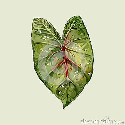 Water Color Vector Caladium Leaves | CartoonDealer.com #305098950