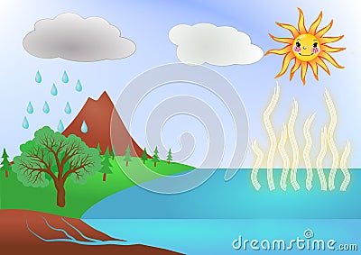 Water Cycle Concept Illustrations | CartoonDealer.com #121045716