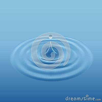 Water Drop . 3d Illustration. Blue Splash Ripple . Texture: Gradient ...