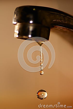 Water Droplet From Tap Stock Image - Image: 2759471