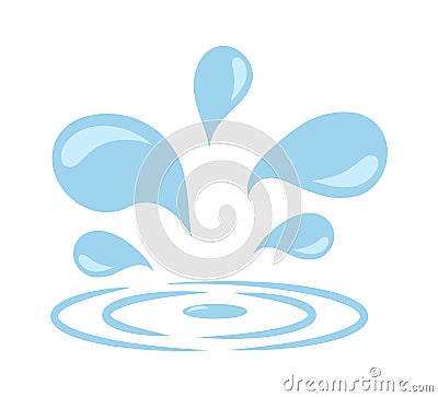 Water Drops. Cartoon Raindrops. Vector Blue Flat Falling Rain. Simple ...