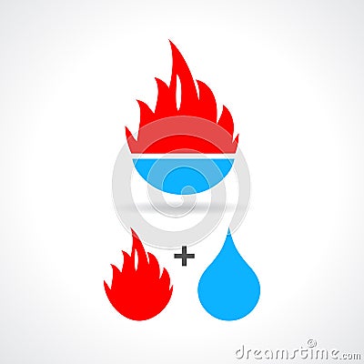 Water And Fire Icon Stock Vector - Image: 47160369