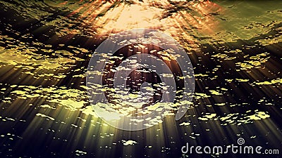 Underwater Ocean Waves with Light Rays Stock Video - Video of scenes ...