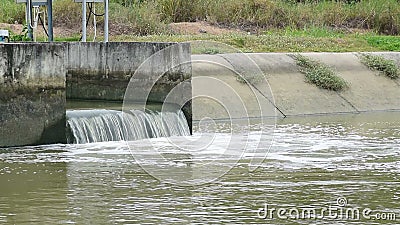 Water Overflow Concrete Weir Stock Footage - Video of building ...