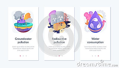 Water Pollution App Interface Template. Cartoon Vector | CartoonDealer ...