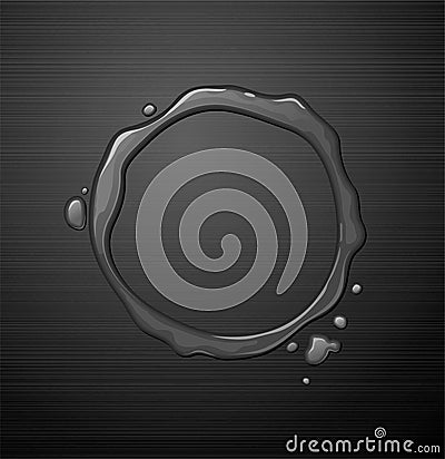 Water Round Frame On Metal Texture Background Vector Illustration ...