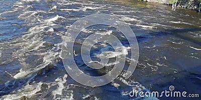 Water Seethes in Mountain River Waterfall Stock Footage - Video of blue ...