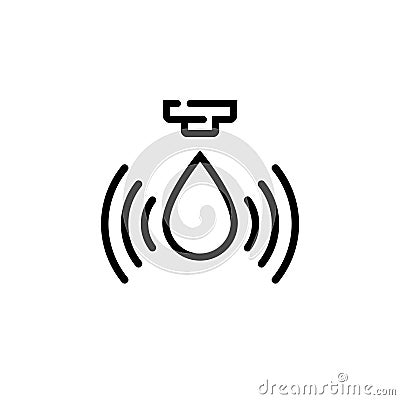 Water Sensor Vector Icon. Water Flow Drop Control Sensor Logo Design ...