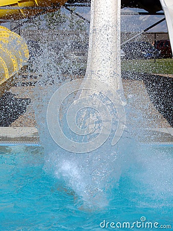 Water Slide Ride Ends With Huge, Wet KERSPLASH Royalty Free Stock ...