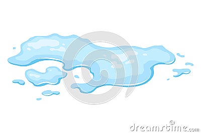 Water Spill Puddle. Blue Liquid Shape In Flat Cartoon Style. Clean ...