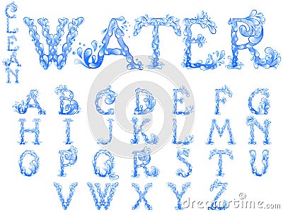Water Splash Letters Font Stock Vector - Image: 74116473