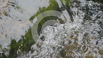 Water Splash in River. Water in River Close Up with Bubbles Stock Video ...