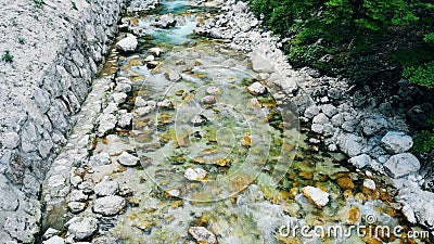 Water Spring is Going Down the Rocks in a Forest. Water Rushing through ...