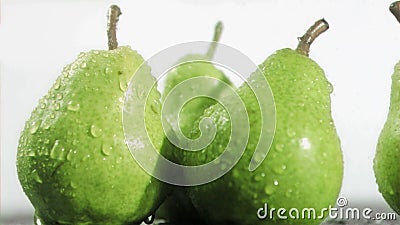 Water in Super Slow Motion Dripping on Pears Stock Footage - Video of ...