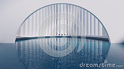 Water Surface with Creative Geometric Structure, 3d Rendering Stock ...