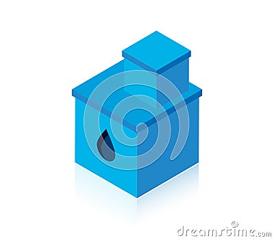 Water Tank Sump Blue Simple Icon Cartoon Vector | CartoonDealer.com ...