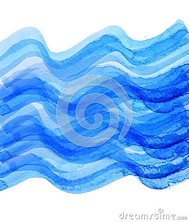 Watercolor Blue Wave Draw Stock Image | CartoonDealer.com #41792839