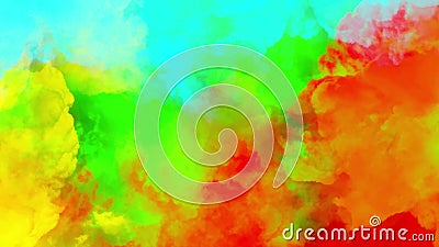 Watercolor Footage with 4 Different Colors Moving in Opposite ...