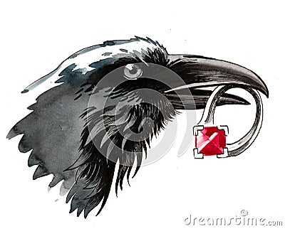 Raven With Ring Royalty-Free Stock Photography | CartoonDealer.com ...