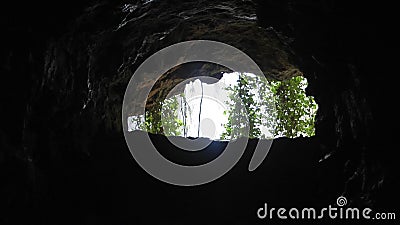 Waterfall Inside the Dark Cave Stock Video - Video of cascade, motion ...
