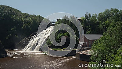 Waterfall and Power Station Stock Video - Video of natural, peaceful ...