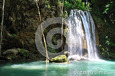 Waterfall In Thailand - Erawan Waterfall) Royalty Free Stock Photos ...