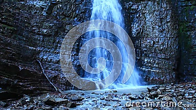 Waterfall with Water Falling from a Cliff Stock Video - Video of rapid ...
