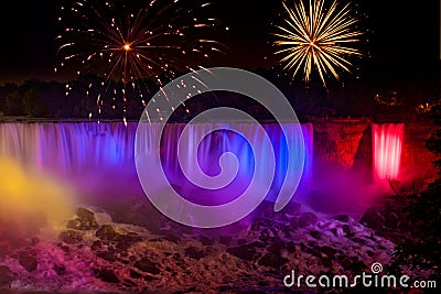 Waterfalls Fireworks Royalty Free Stock Photo - Image: 2179635