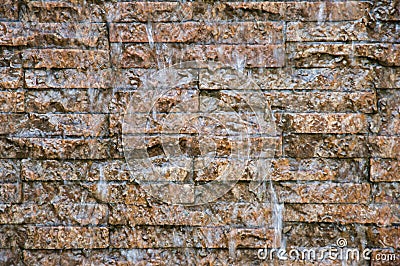 Waterfalls Rock Wall In Garden Stock Photo - Image: 49002230