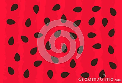 Watermelon Fruit Red Pulp With Seeds Background Vector Illustration ...