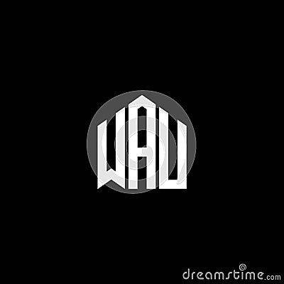 WAU Letter Logo Design On BLACK Background. WAU Creative Initials ...