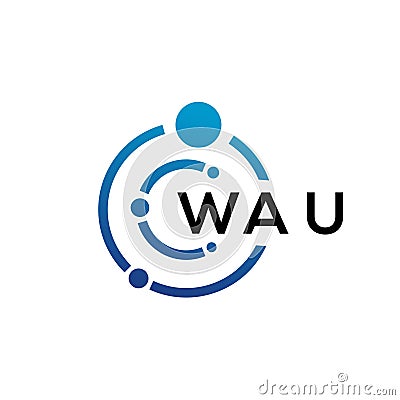 WAU Letter Technology Logo Design On White Background. WAU Creative ...