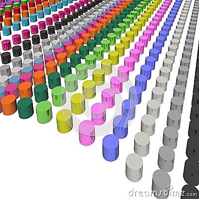 Wave From Color Cylinders Royalty-Free Stock Image | CartoonDealer.com ...