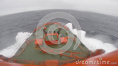 Wave Crashes Over Bow of Cruise Ship Stock Footage - Video of storm ...