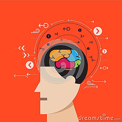 Wave Brain Thinking Process Vector | CartoonDealer.com #130392874