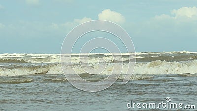 Waves on the Sea are Approaching the Camera during a Storm. a Strong ...