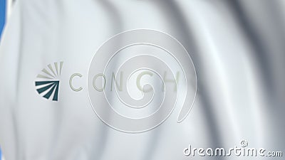 Waving Flag with Concho Resources Logo, Close-up. Editorial Loopable 3D ...