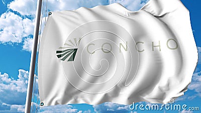 Waving Flag With Concho Resources Logo. Editoial 3D Rendering Editorial ...