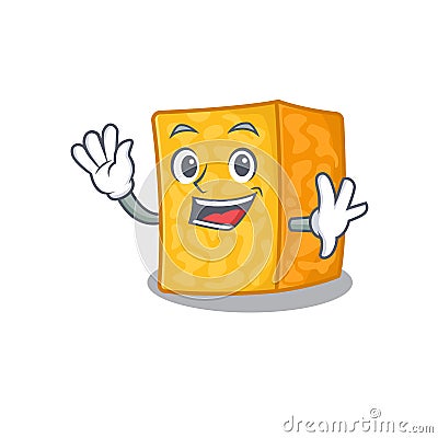 Waving Friendly Colby Jack Cheese Cartoon Character Design ...