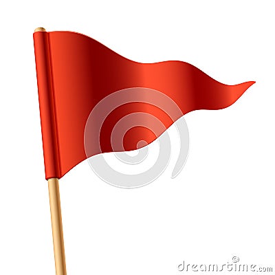 Waving Red Triangular Flag Stock Image - Image: 21619431