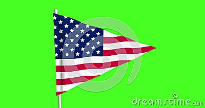 Waving US Flag, 4K Animation on Green Screen. Stock Video - Video of ...