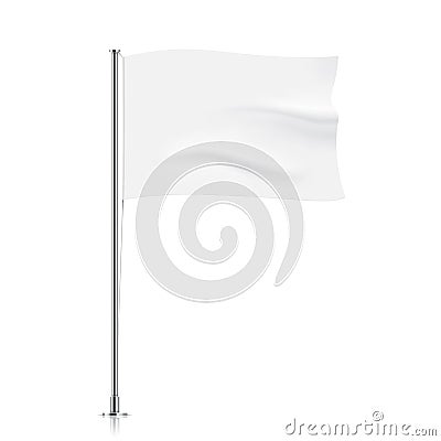 Waving White Flag Template. Cartoon Vector | CartoonDealer.com #84554773