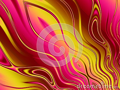 Wavy Lines Pink Yellow Pattern Stock Photo - Image: 2009430