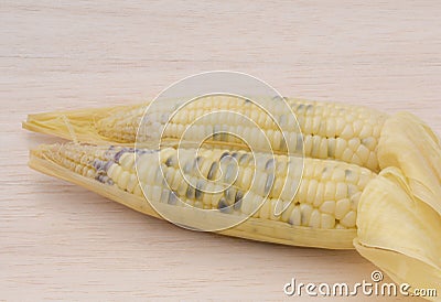 Waxy Corn,waxy Maize On Wood Background Stock Photography ...