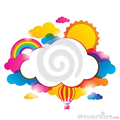 Weather Border With Clouds Vector Illustration | CartoonDealer.com ...